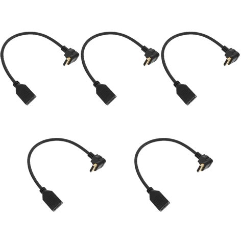 Hemoton 5pcs Display Port Adapter 1 2 Male To Female Cord Angled Display Port Converter