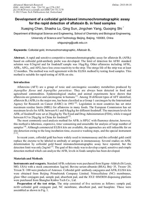 Development Of A Colloidal Gold Based Immunochromatographic Assay For The Rapid Detection Of