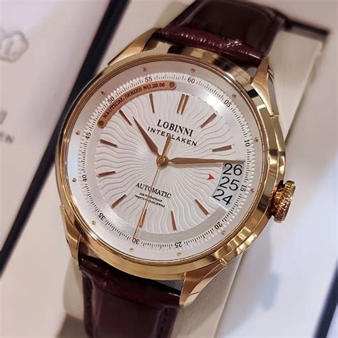 Lobinni Orologio Da Uomo Orologio Meccanico Automatico Orologio Da Polso Con Calendario Semplice