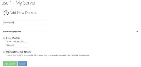 create domain in websitepanel ipserverone