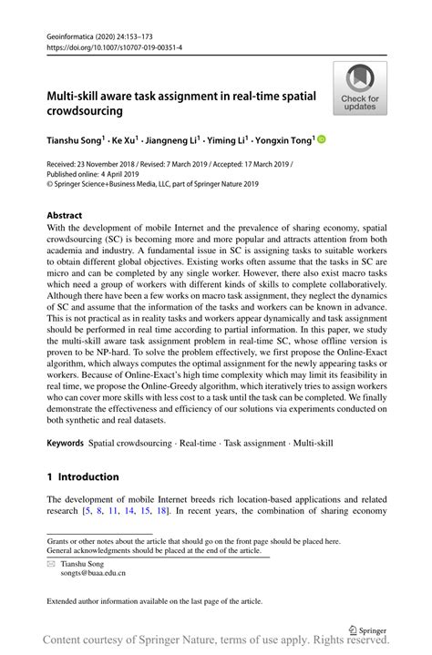 Multi Skill Aware Task Assignment In Real Time Spatial Crowdsourcing