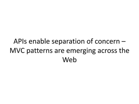 apis power mvc for the web ppt