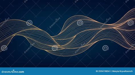 Vector Abstract Luxury Golden Wallpaper Wavy Line Art Background Line Design For Interior