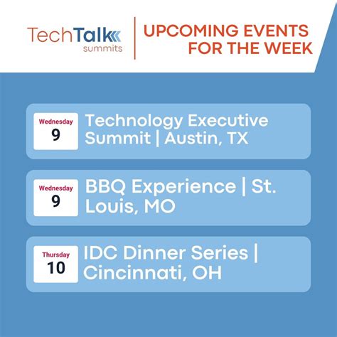 techtalk summits on linkedin 🗓️ this week is packed with exciting