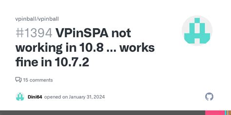 Vpinspa Not Working In 108 Works Fine In 1072 · Issue 1394 · Vpinballvpinball · Github