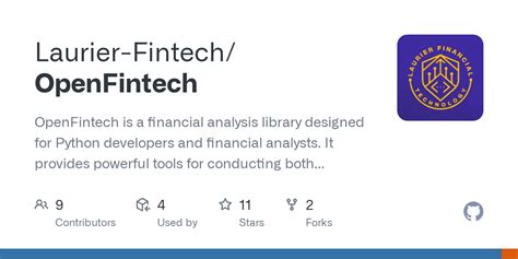 GitHub Laurier Fintech OpenFintech OpenFintech Is A Financial Analysis Library Designed For