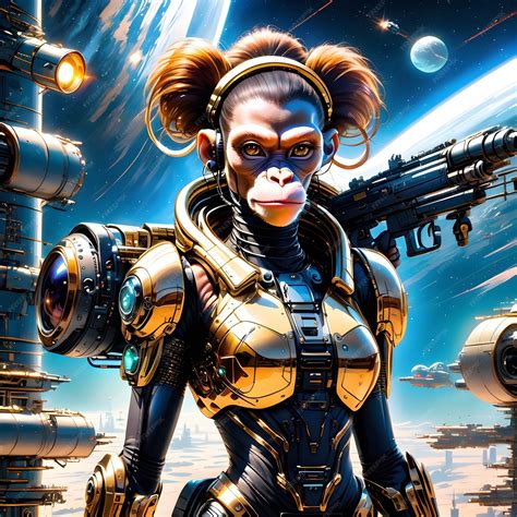 Premium Ai Image There Once Was A Lightskinned Lady Monkey Robot Who Was Quite A Sight To