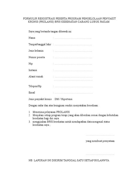 Formulir Prolanis Bpjs Pdf Formulir Prolanis Bpjs Pdf