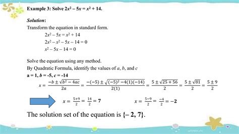 Rational Equation Transformable To Quadratic Equation Pptx