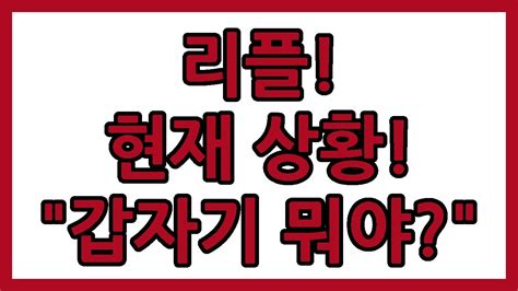 리플 코인 전망 현재 상황 갑자기 뭐야 헐~ Youtube