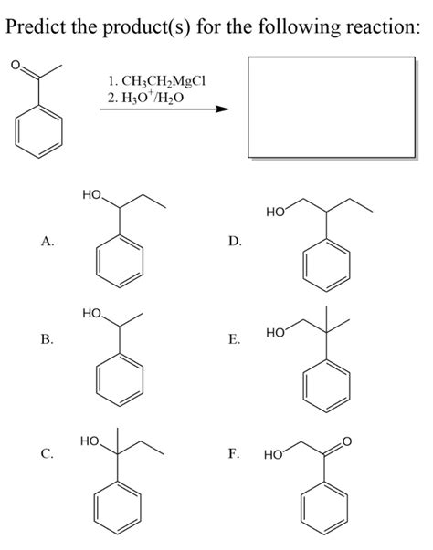 Solved Predict The Product S For The Following Reaction 1