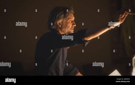 The Director In The Theater Giving Recommendations About Acting To The Actors And Reading The