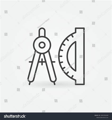 Compass Protractor Outline Vector Concept Geometry Stock Vector Royalty Free 2041593638