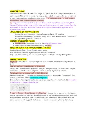 Computer Vision Lecture Notes Geometric Primitives And Transformations Geometric Studocu