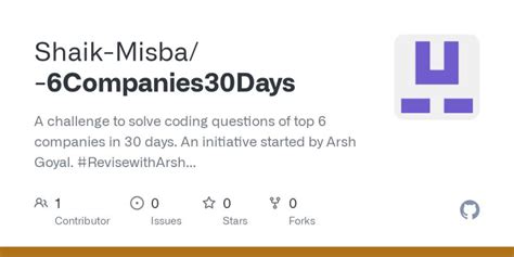 Shaik Misba On Linkedin Github Shaik Misba 6companies30days A Community Coding Challenge