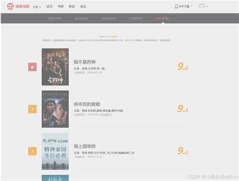 【python爬虫五十个小案例】爬取猫眼电影top100 Csdn博客 【python爬虫五十个小案例】爬取猫眼电影top100 Csdn博客