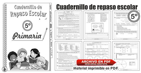 Cuadernillo De Repaso Escolar 5º Grado Primaria Material Pdf