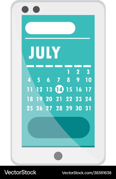 Mobile Calendar App Royalty Free Vector Image Vectorstock