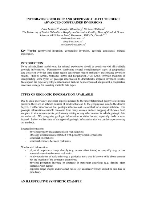 Pdf Integrating Geological And Geophysical Data Through Advanced