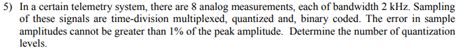 solved 5 in a certain telemetry system there are 8 analog