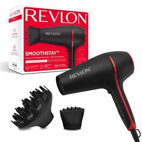 Revlon Hairdryer Smoothstay Coconut Oil Infused Diffuser Hair Care Hair