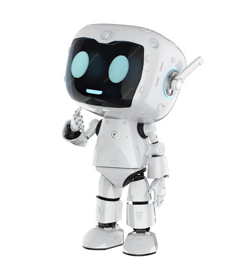 Premium Photo Cute And Small Artificial Intelligence Personal Assistant Robot Finger Point