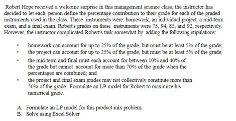 Solved How Do I Formulate An LP Model And Use Solver For Chegg Com