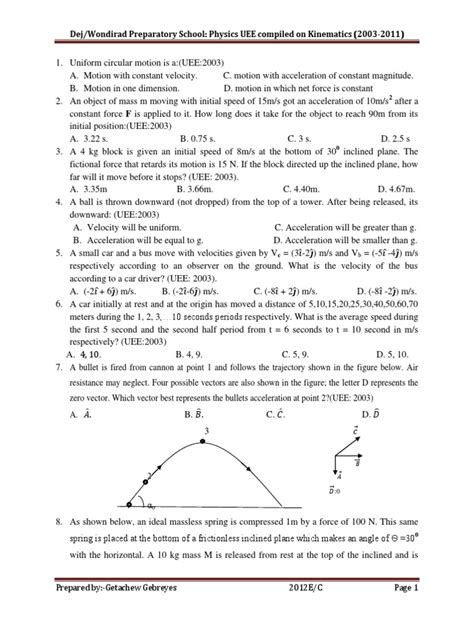 kinematics pdf pdf acceleration speed