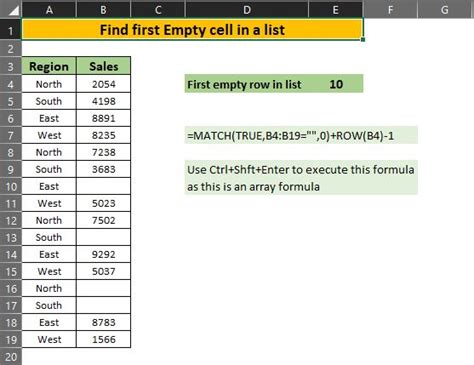 How To Find First Empty Row In A List Learn Excel And Vba