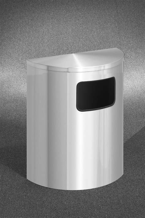 24 Gal Glaro Half Round Side Entry Trash Can Woptional Ashtray 2493