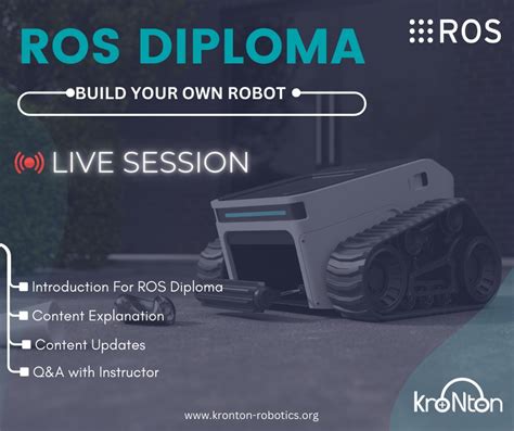 Kronton Robotics عشان بتجيلنا اسئلة كتير عن محتوى Ros Diploma عملنالك سيشن لايف مخصوص مع