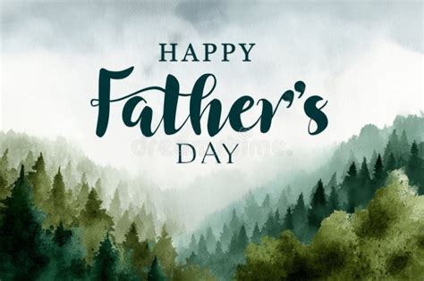 Happy Father S Day Greeting Card With Scenic Mountain Landscape And