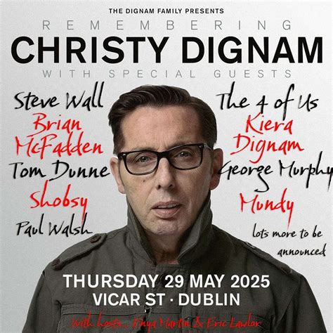 Christy Dignam Tribute Concert Lineup Announced For May 2025