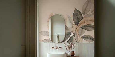 Soft Botanical Foliage Tranquility Happywall