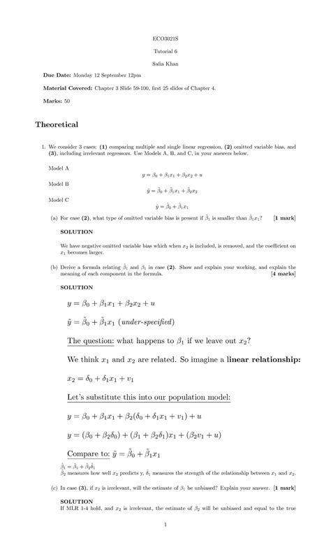 Eco3021s 2022 Tutorial 6 Solns Eco3021s Tutorial 6 Safia Khan Due