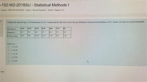 Solved 152 W2 2018su Statistical Methods I Courses