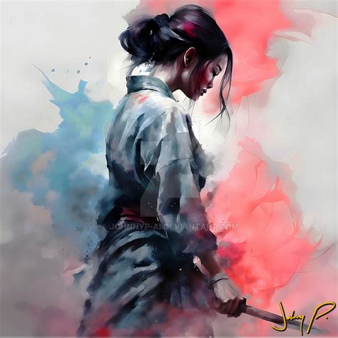 Samurai Woman By Johnnyp Ai On Deviantart