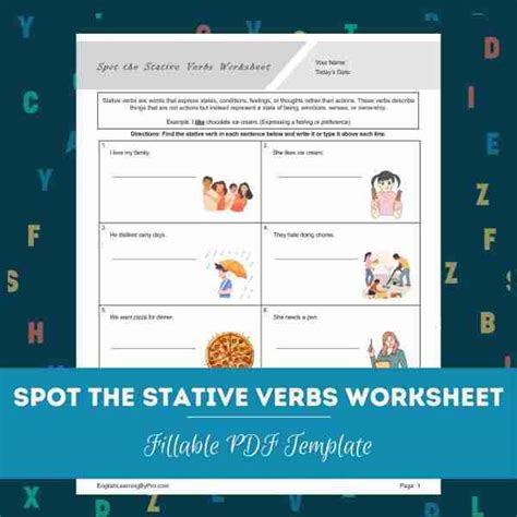 Stative Verb Worksheets Resources For Learning And Teaching English