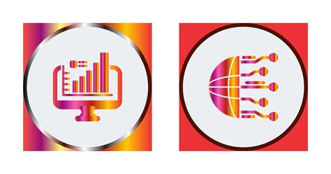 Monitor And Network Icon Vector Art At Vecteezy