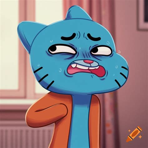 Cartoon Character Gumball Watterson Stands In Front Of The Sydney Opera