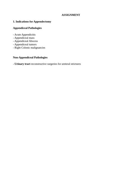 Indications For Appendectomy Pdf