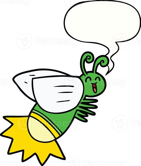 Cartoon Glow Bug With Speech Bubble 39877687 Png