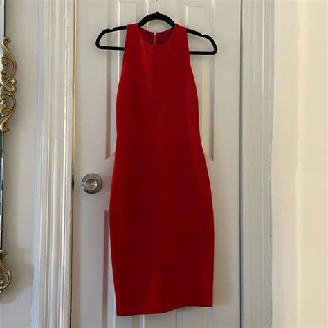 Zara Dresses Zara Womens Red Bodycon Form Fitting Cutout Dress