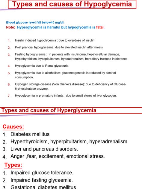Lab Investigation Hyper And Hypoglycemia Pdf
