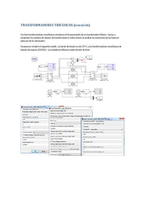 Practica Trafos Trifásicos Transformadores TrifÁsicos Simulink Con