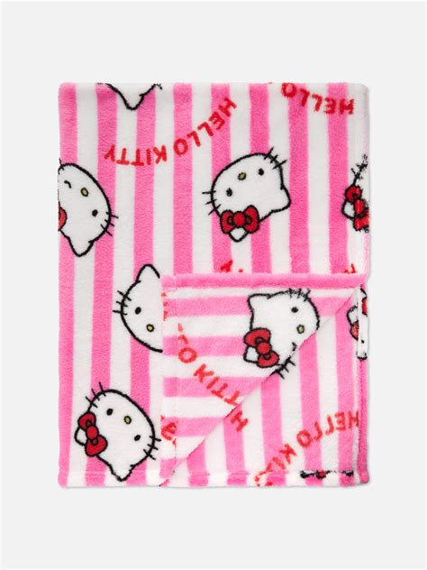 Pink Hello Kitty Striped Throw Primark
