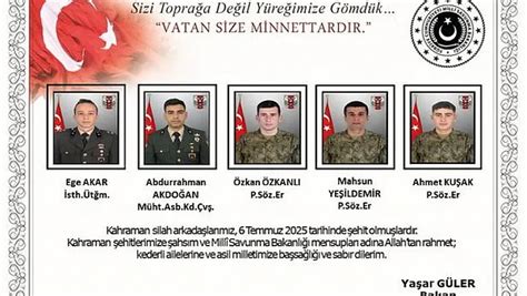 Acımız Büyük 5 Askerimiz Şehit Oldu