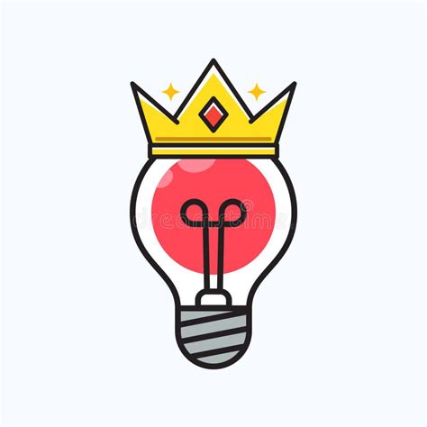 A Light Bulb With Golden Crown Isolated Vector Illustration Stock