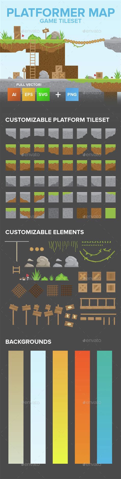 2d Platformer Game Assets From Graphicriver