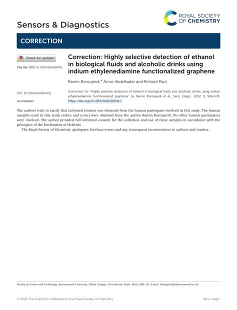 Pdf Correction Highly Selective Detection Of Ethanol In Biological Fluids And Alcoholic